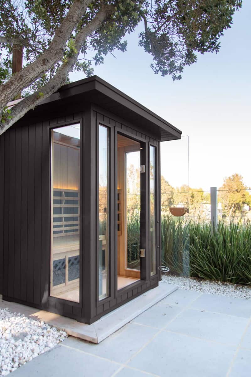Utah Outdoor Sauna | Hudson Design with Metal Siding & Cedar